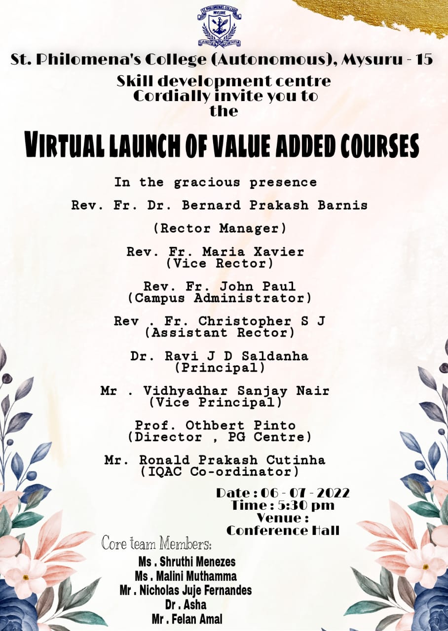 Virtual Launch of Value added courses